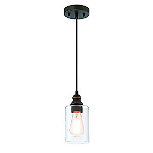 WISBEAM Pendant Lighting Fixture, Hanging Ceiling Lights with E26 Medium Base Max. 60 Watts, ETL Rated, Bulbs not Included, 1-Pack
