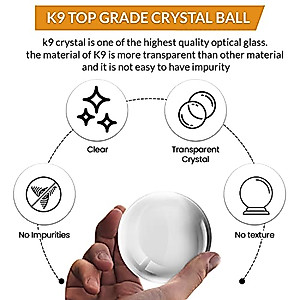 inoqre Professional Photography Crystal Ball Lens K9 Sunshine Perfect & Decorative Accessory 3.5" 80mm Lens Ball Diameter Clear