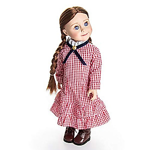 The Queen's Treasures 18 Inch Doll Clothes, Little House on The Prairie Authentic Laura Ingalls Red Check Dress Outfit, Compatible for Use with American Girl Dolls