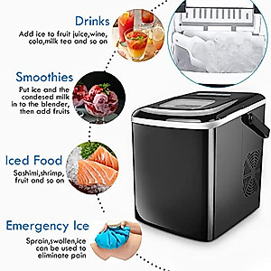 Generic Ice Maker Portable and Compact Ice Maker Machine, Electric High Efficiency Express Clear Operation Control Panel with Ice Scoop, Home Mini Ice Machine, for Parties Mixed Drinks(Medium), white