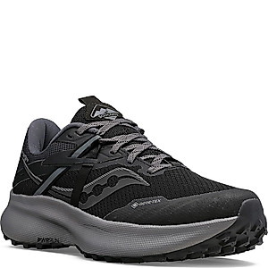 Saucony Women's Ride 15 TR Gore Tex Trail Running Shoe, Black/Charcoal, 8.5
