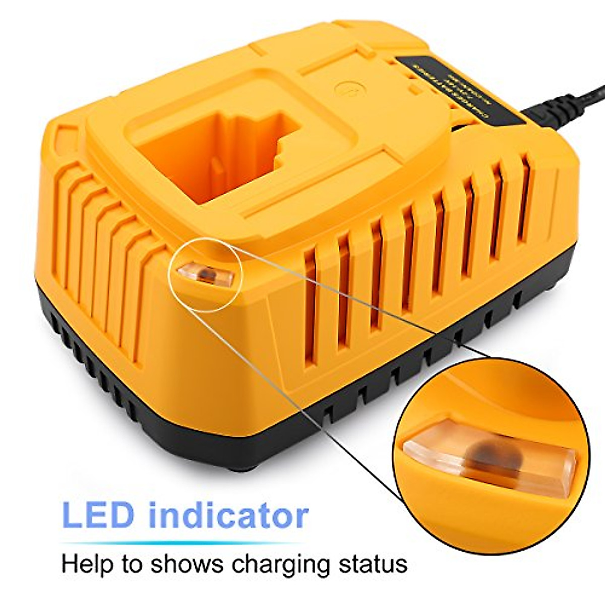 Powilling DC9310 7.2-Volt-18-Volt 1-Hour Replacement Charger for Dewalt 7.2V-18V NiCad & NiMh Battery DW9057 DC9071 DC9091 DC9096 DW9072 DW9091 DW9099
