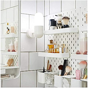 DODXIAOBEUL Standing Shelf Units,11X3 1/2 inch Skadis Shelf, Storage Shelves Use DIY Storage Cube Shelf for Books,Wallets,Coins or Mini Toys, White