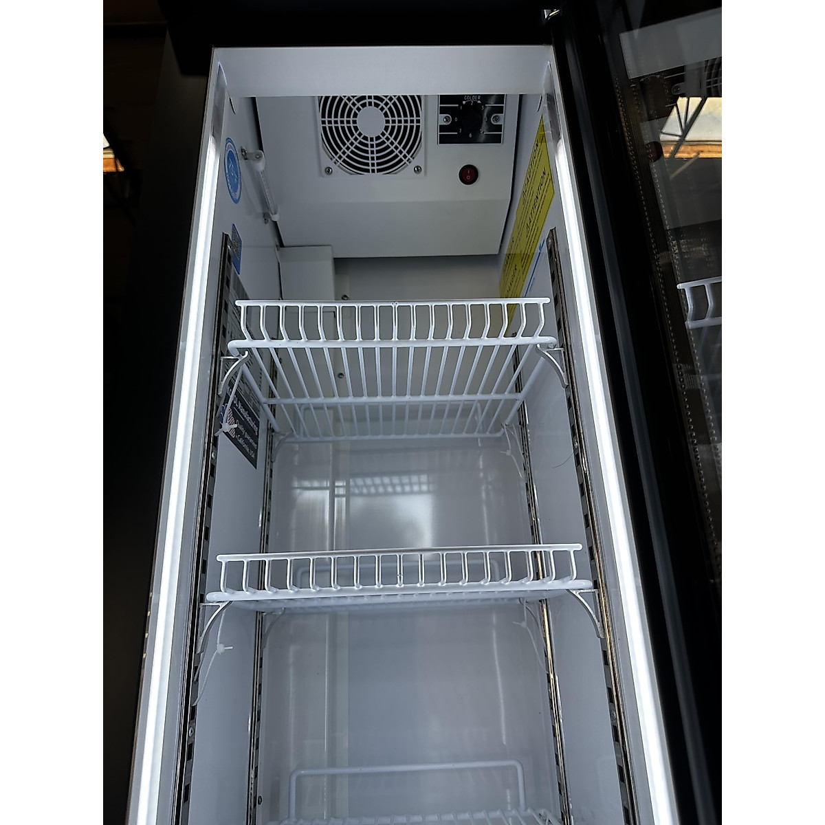 NAFCOOL Sub Zero Commercial Beverage Refrigerator Display Fridge，6 Cu Ft Small Slims Single Glass Door Merchandiser Drink Cooler with LED Light Adjustable Shelves,ETL and NSF Approval,15.4" Wide