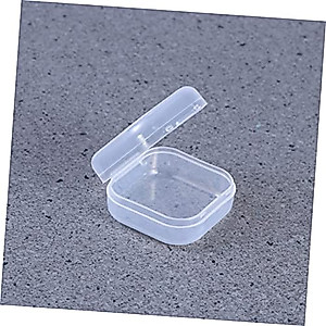 CLISPEED Transparent Plastic Box 192 pcs Plastic Containers Beads Display Bead Hinged Case Storage Lids Multipurpose Jewelry Square Clear Rectangular with S Beads Storage Containers Box