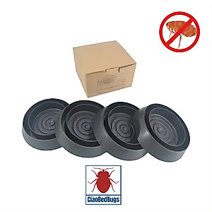 Generic Bed Bug Interceptors – 4 Pack | Bed Bug Interceptor Traps (Black) | Trap, Monitor, and Detector for Bed Legs