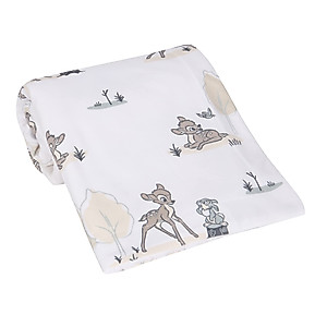 Lambs & Ivy Disney Baby Bambi & Thumper White Minky/Fleece Deer Baby Blanket