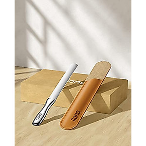llano Metal Nail File, Stainless Steel Nail Files for Natural Nails with Leather Case, Medical Grade Double Sided Toenail Files for Thick Nails, Professional Fingernail Files for Women Men and Seniors