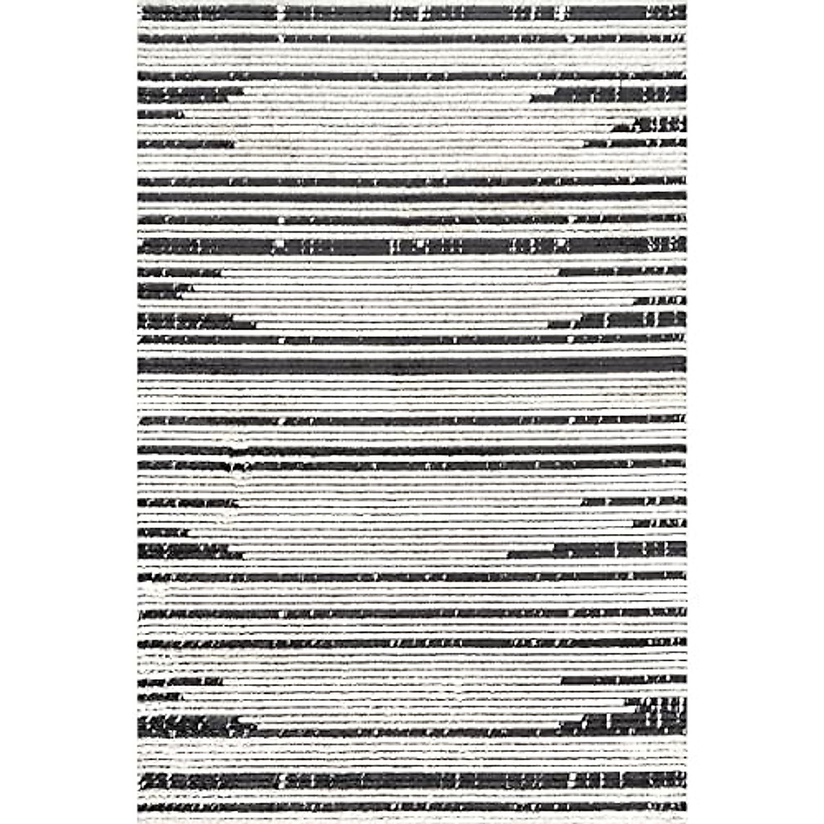 nuLOOM Carling Soft Shaggy Textured Contemporary Stripes Fringe Area Rug, 3' x 5', Beige