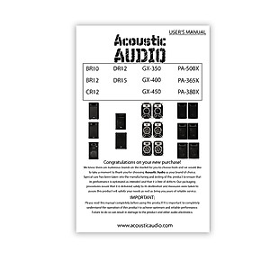 Acoustic Audio BR12 Passive 12" Speaker Pair 3 Way DJ PA Karaoke Band Speakers Black