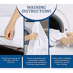 Utopia Bedding Zippered Mattress Encasement King - 100% Waterproof and Bed Bug Proof Mattress Protector - Absorbent, Six-Sided Mattress Cover