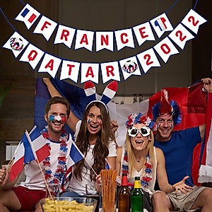 France Qatar 2022 European World Cup Paper Banner - Football Soccer Team Banner France World Cup 2022 Party Decorations