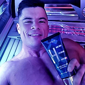 Onyx HE Tanning Bed Lotion for Men - Indoor Tanning Lotion Accelerator & Bronzer, Quick & Dark Tan, Men's Tanning Lotion with Skin Firming, Muscle Bronzing Complex & Moisturizing Formula