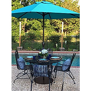 Abba Patio 55 lb Patio Umbrella Base Heavy Duty Round 28 inch Diameter Steel Outdoor Market Umbrella Base Stand for Deck, Lawn, Garden, Pool, Brown