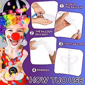 200 Pieces Long Twisting Balloons Latex Twist Balloons 260Q Animal Modeling Balloons Twist Magic Sculpting Balloons Thickening Latex Balloons for Christmas Birthday Wedding Party Decorations (White)