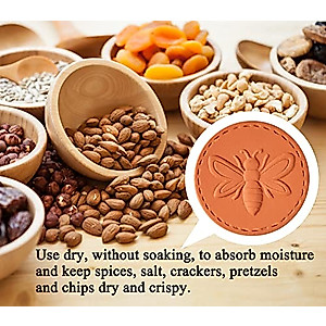 dgudgu Brown Sugar Keeper Bee 4 Terra Cotta Brown Sugar Saver disk clay disc for brown sugar brown sugar softener