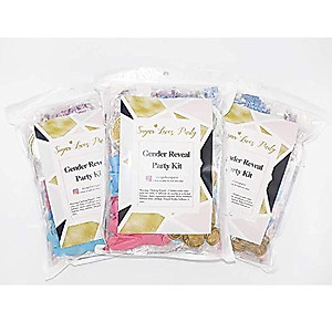 Gender Reveal Kit, Gender Reveal Party Supplies, Gender Reveal Decorations, Blue and Pink Balloons Arch & Garland Kit, Metallic Fringe Curtains Party Decorations, Boy or Girl Gender Reveal Ideas