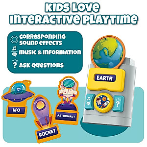 WISEPLAY Space Interactive Toys for 2+ Year Old - Bulding Mega Blocks for Toddlers 2-3 with Intelligent Interactive Moduls - Space Rocket Toy for Toddlers - STEM Space Ship Toy