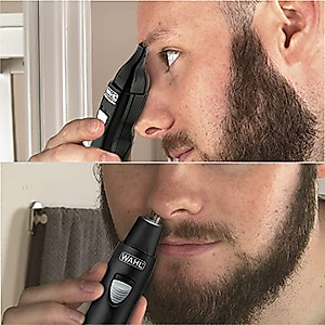 Wahl Groomsman Rechargeable Personal Pen Trimmer & Detailer for Hygienic Grooming with Rinsable, Interchangeable Heads for Eyebrows, Neckline, Nose, Ears, & Other Detailing - Model 3023284
