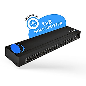 OREI HDMI Splitter 1 in 8 Out with Video Resolutions up to 4K@30hz, EDID Management, 10.2 Gbps Video Bandwidth & Plug and Play Installation