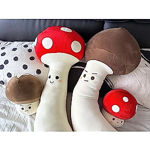 Hofun4U Mushroom Plush Toy, 9 inch Mushroom Shaped Plush Pillow, Smile Mushroom Stuffed Plush, Sofa Car Bed Office Home Decor Kids Adults Birthday Gift (RED)