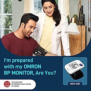 Omron Hem 6181 Fully Automatic Wrist Blood Pressure Monitor with Intelligence Technology, Cuff Wrapping Guide and Irregular Heartbeat Detection for Most Accurate Measurement (White)