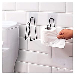 Toilet Paper Holder Toilet Paper Holders Metal Toilet Tissue Paper Roll Holder Dispenser Adhesive Tissue Holder for Bathroom （White Black） (Color : Brass)