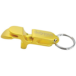 Metal Shotgun Keychain Can Opener Gold and Chrome - Shotgun Tool - beer bong shotgunning tool - Great for parties, party favors, drinking games, gift
