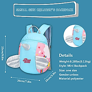 HWJIANFENG Little Kid Toddler Mini Backpack with Leash Harness Lunch Box Cute Angel Unicorn Preschool Daycare Nursery School Bag