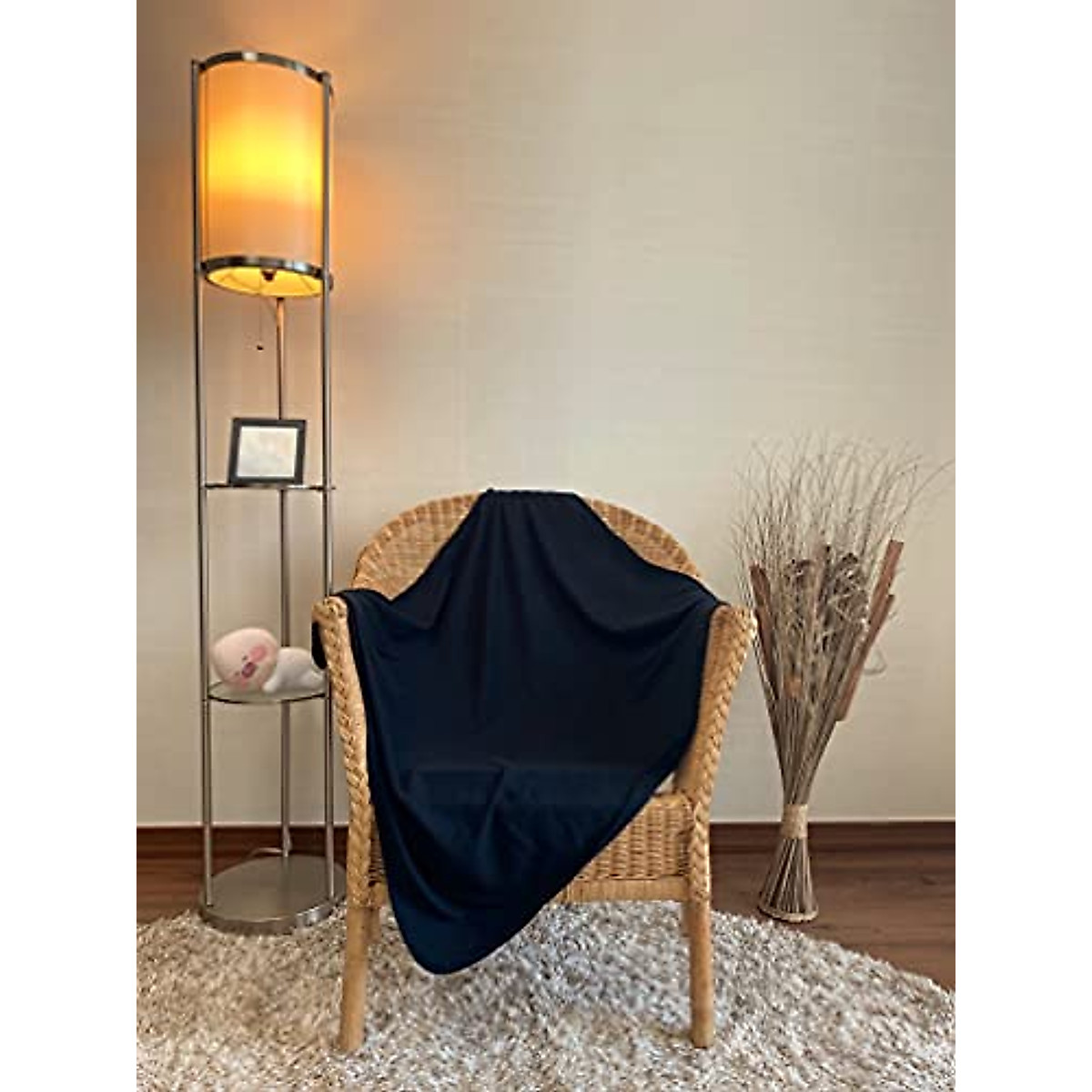 Baby Blank Receiving Blanket, 100% Cotton Fabric for 1-Pack _ Black (30 x 40 Inches / 100% Cotton Interlock)