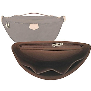 Purse Organizer Insert for Waistpack Inner Sleeve BUMBAG Lining Bag Storage Bag2047Dark brown