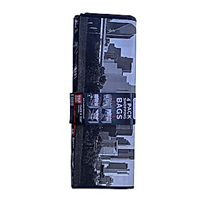 Costco Reusable Grocery Bags - Heavy Duty, Foldable, Click N Stay Technology, Large Shoulder Straps, Bottle Holders Inside (4-Pack), Black