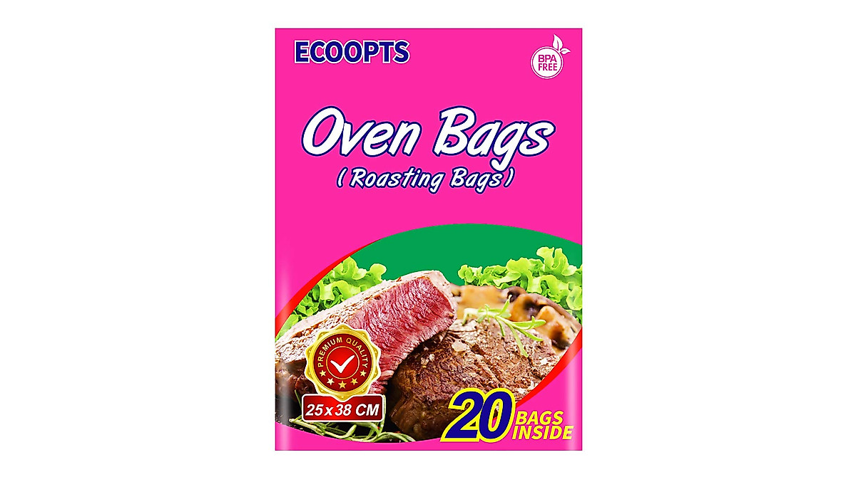 ECOOPTS Oven Bags for Juicy Roasts | 20 BPA-Free Cooking Bags