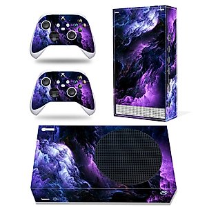 DOMILINA Full Body Vinyl Skin Stickers Decal Cover for Series S Console & Controllers(Purple Cloud)