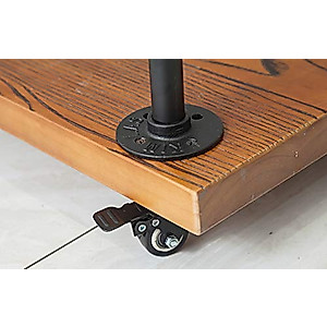 BIXIRAO Industrial Pipe Clothing Rack on Wheels, Rolling Iron Garment Racks with Wood Shelves, Commercial Heavy Duty Clothing Racks, Steampunk Clothes Rack Retail (Two Tiers 002)