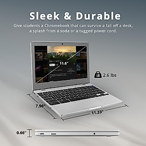 Samsung 2020 Chromebook 4 Laptop Computer 11.6" HD Display, Intel Celeron N4000 Processor, 4GB RAM, 16GB eMMC, HD Webcam, Intel HD Graphics, Chrome OS, Platinum Titan, 32GB Snow Bell USB Card