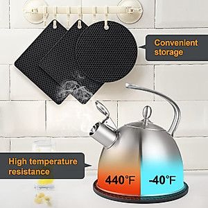 TROUSKAIG Silicone Trivets for Hot Pots and Pans,Trivets for Hot Dishes,Hot Pads for Kitchen,Pot Holders for Kitchen Heat Resistant Mats for Countertop,Silicone Trivet Mat Hot Plates to Protect Table