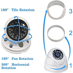 5MP Analog Coax Dome TVI CVI CCTV Surveillance Security Camera, 2.8mm 100° Wide Viewing Angle, 65ft IR Night Vision, Outdoor, Full Metal Housing, ONLY Compatible with 5MP and 8MP DVR