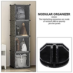 DOITOOL Cube Plastic Connectors Interlocking Connectors Wire Grid Cube Organizer Buckle Clips for Modular Closet Storage Organizer Black 20pcs