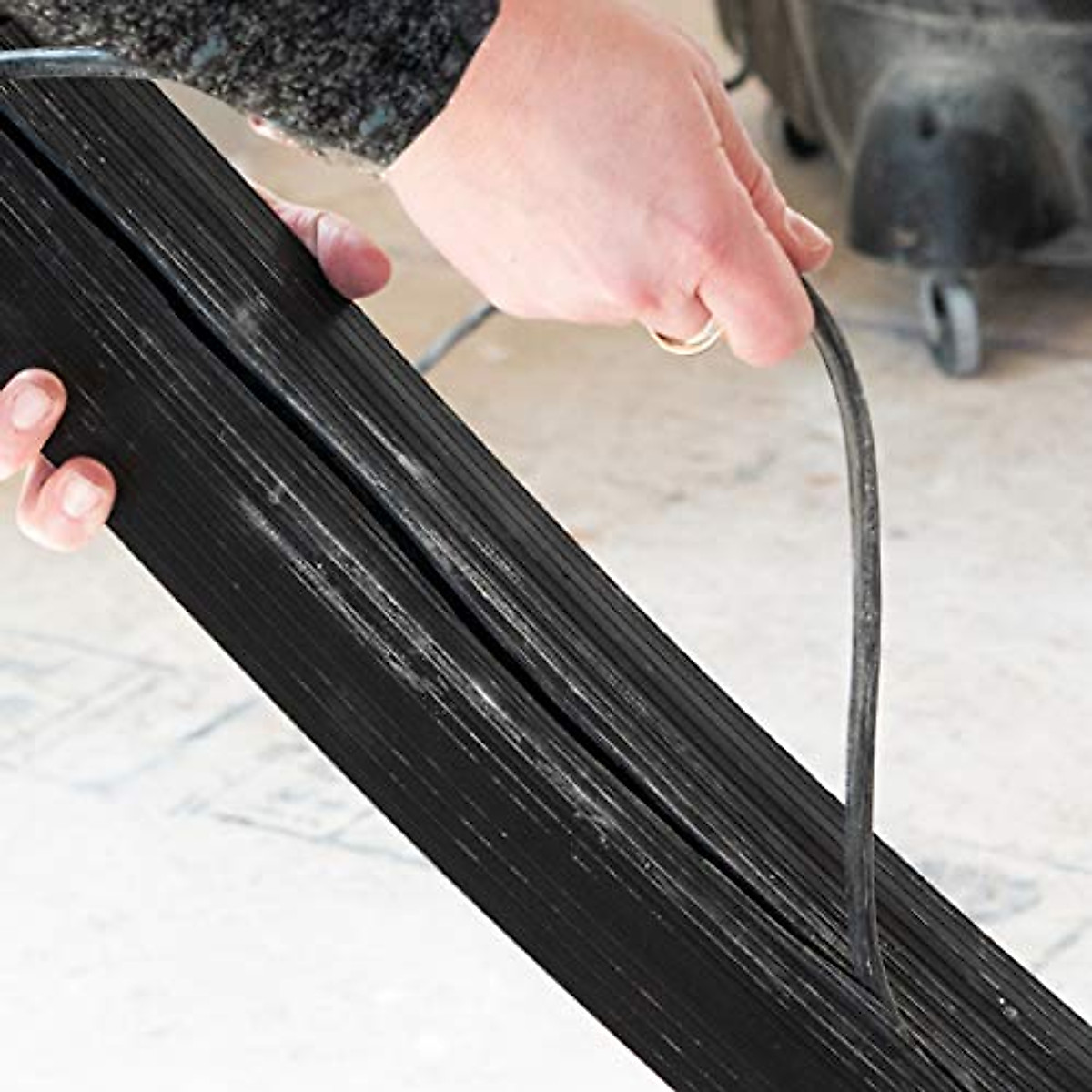 Line Boss 3-Channel Wire Hider, Cord Protector and Cable Organizer for Industrial Cable Management, 4.5 in. X 5 ft., Black, 6500-5C