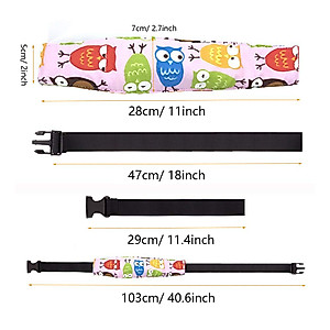 G-Tree 2 Pcs Fixing Band Baby Kid Head Support Holder Owl Print Sleeping Belt Car Seat Sleep Nap Holder Belt Baby Stroller Safety Seat Holder Belt(Pink)