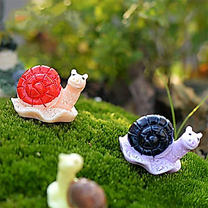 12 Pcs Mini Snail Figurines, Fairy Garden Snail Miniature Figurines Moss Landscape DIY Terrarium Crafts Ornament Plant Pots Bonsai Craft Decor