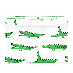 Clothes Storage Bins for Home Funny Alligator Crocodile Cube Storage Bin Foldable Fabric Chests