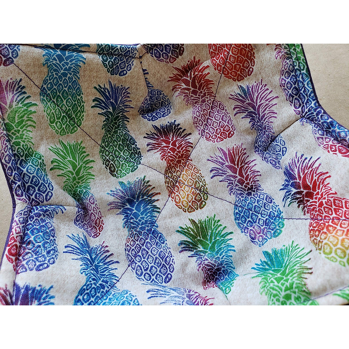 Rainbow Pineapple Microwave Bowl Cozy Tropical Hospitality Microwaveable Reversible Bowl Holder