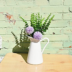 Mandy's 12pcs Green Artificial Eucalyptus Leaves with Individual Stem for Flower Bouquet Centerpiece Home Wedding Decorations