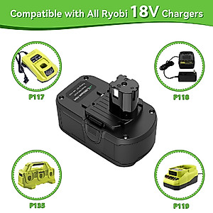 MAFACBAC P189 18V Battery Replacement: for Ryobi 6.0 AH Lithium-ion 18 Volt One Plus P108 P102 P103 P104 P105 P107 Drill Tools-PBP005 Cordless Power Lithium Battery