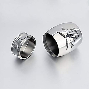 Small Keepsake Urns for Ashes Mini Cremation Urns for Ashes Stainless Steel Memorial Ashes Holder-God Has You in His Arms, I Have You in My Heart