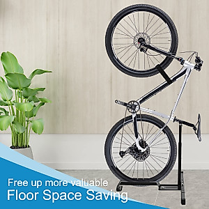 Qualward Vertical Bike Stand Floor Bicycle Rack Adjustable Upright Design, Space Saving for Living Room, Bedroom and Garage