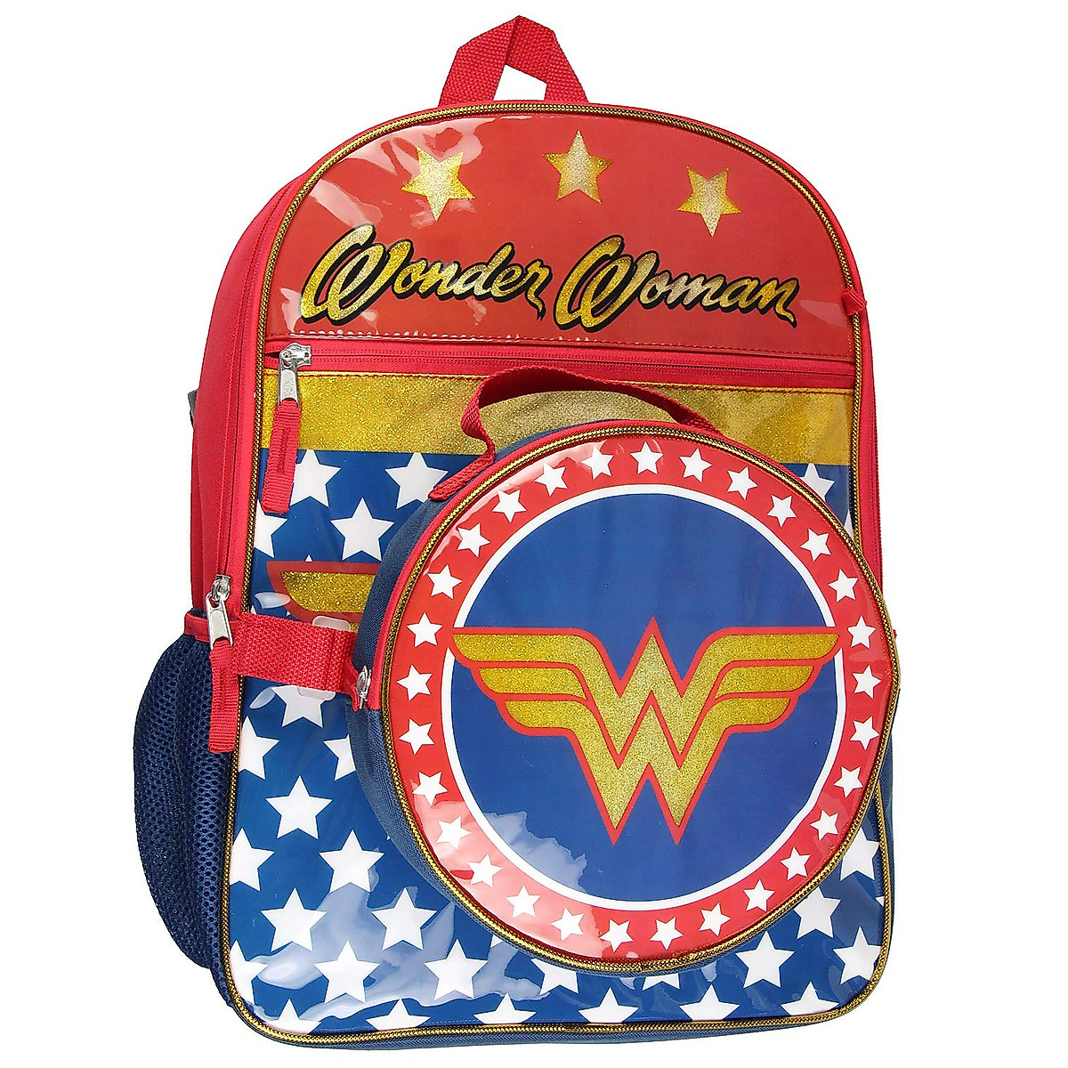 DC Comics Wonder Woman Backpack Lunch Bag Pencil Case Drawstring Sportpack 5pc Set