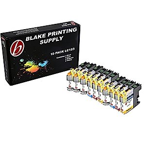 10 Pack Blake Printing Supply LC103 Ink Cartridges Brother DCP-J152W MFC J245 J285DW J4310DW J4410DW J450DW J4510DW J4610DW J470DW J4710DW J475DW J650DW J6520DW J6720DW J6920DW J870DW J875DW